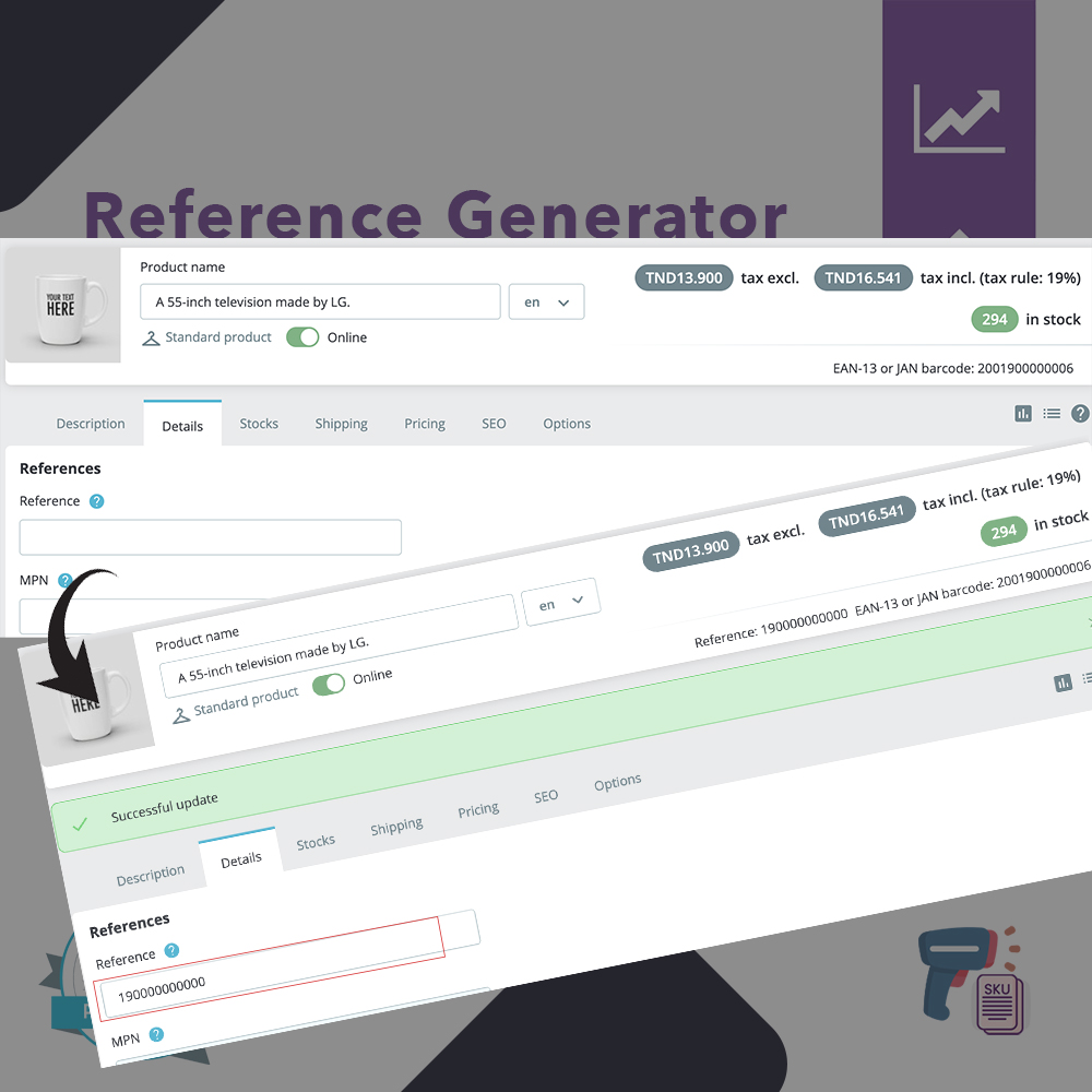 Auto Generate reference product and combinaison Prestashop - My presta Store